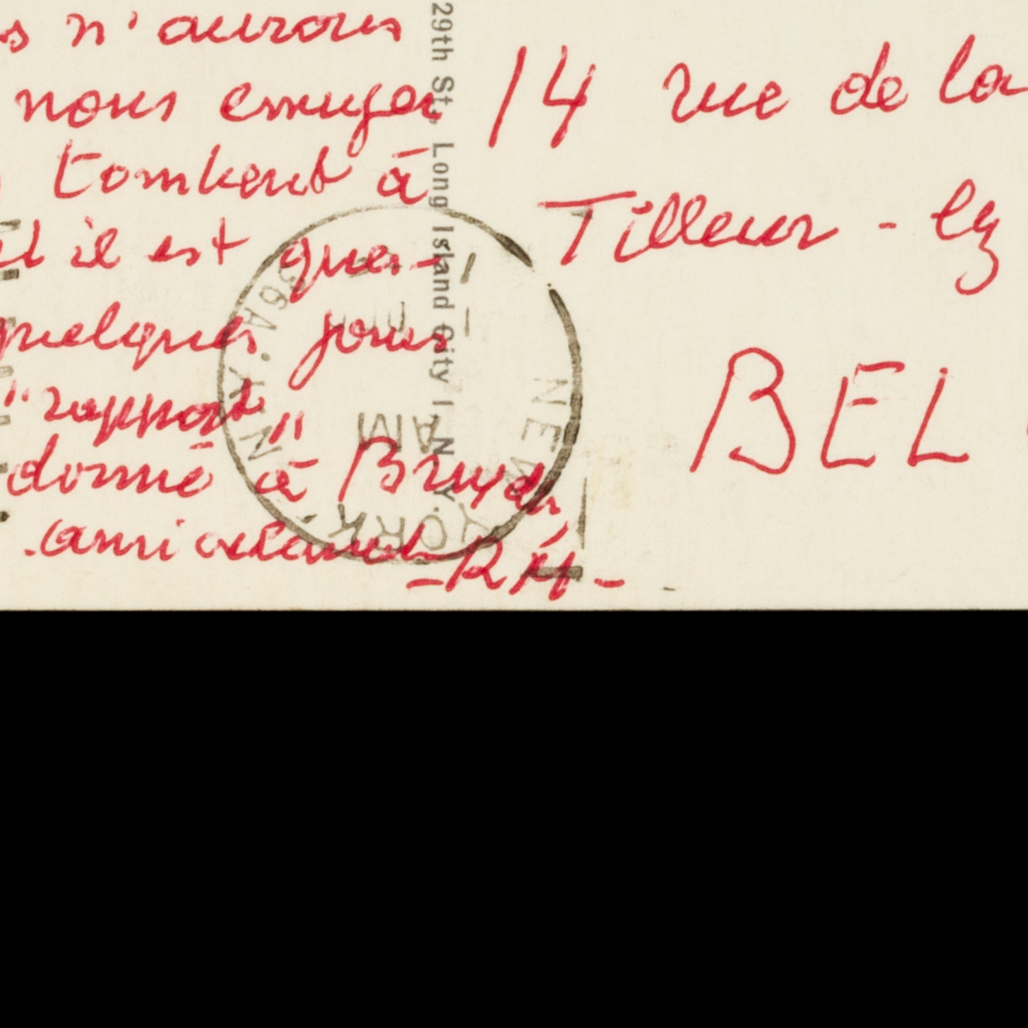 René Magritte, surrealist : autograph postcard, initialled; New York ...