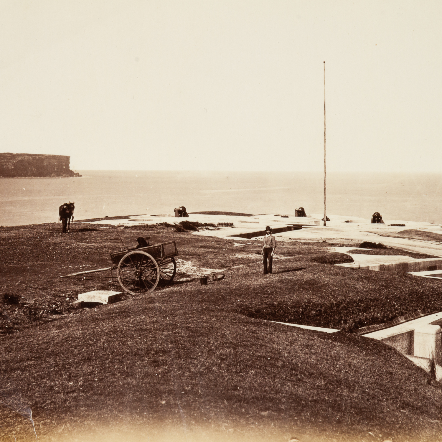Panorama of the Georges Head Battery and Sydney Harbour, looking across ...