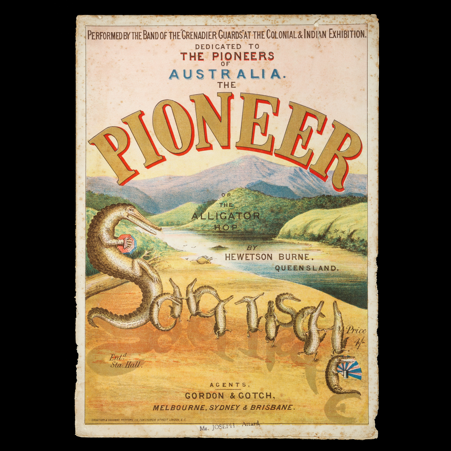 [SHEET MUSIC; QUEENSLAND] The Pioneer Schottische, or, The Alligator ...
