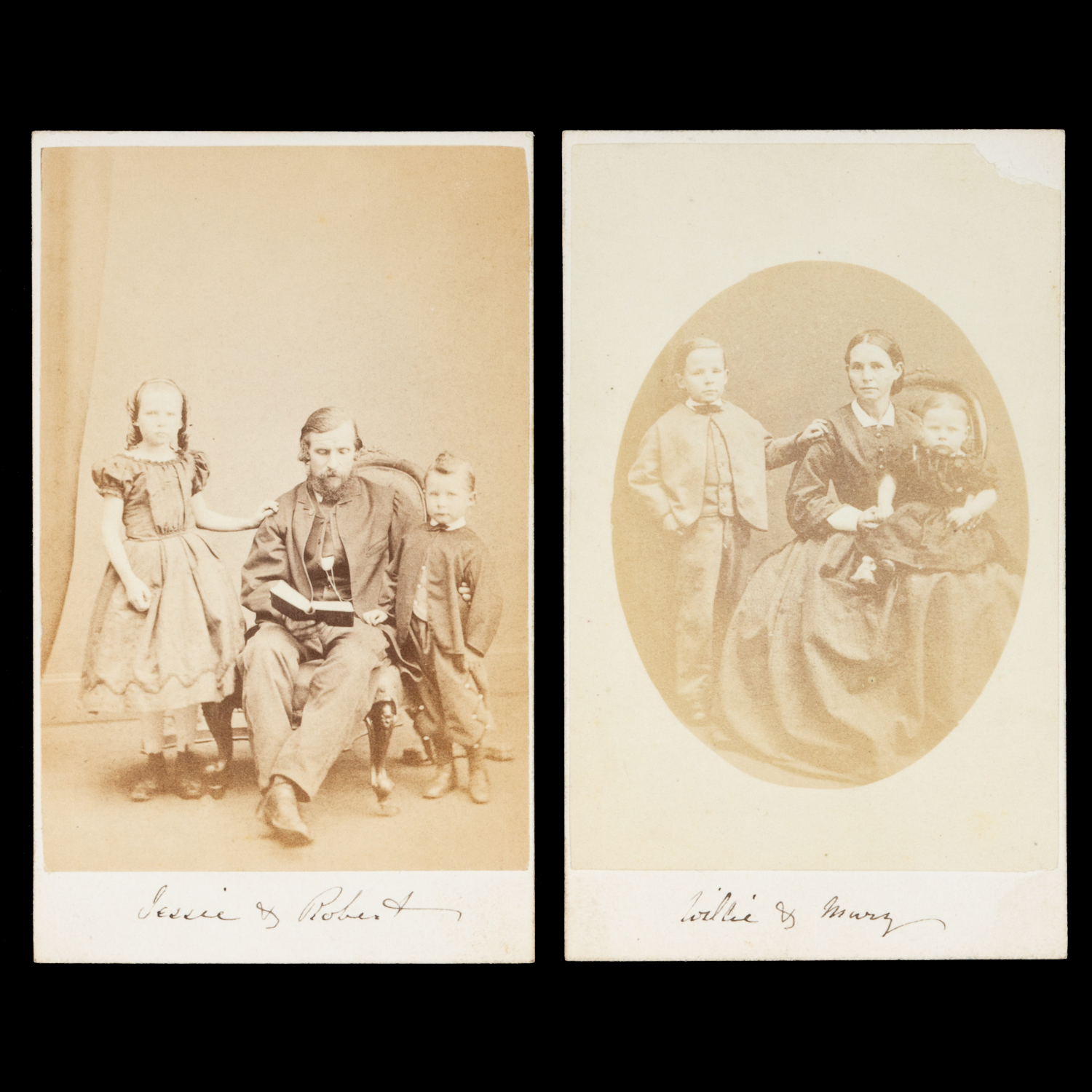 Pair of photographic portraits of a young Scottish immigrant family ...