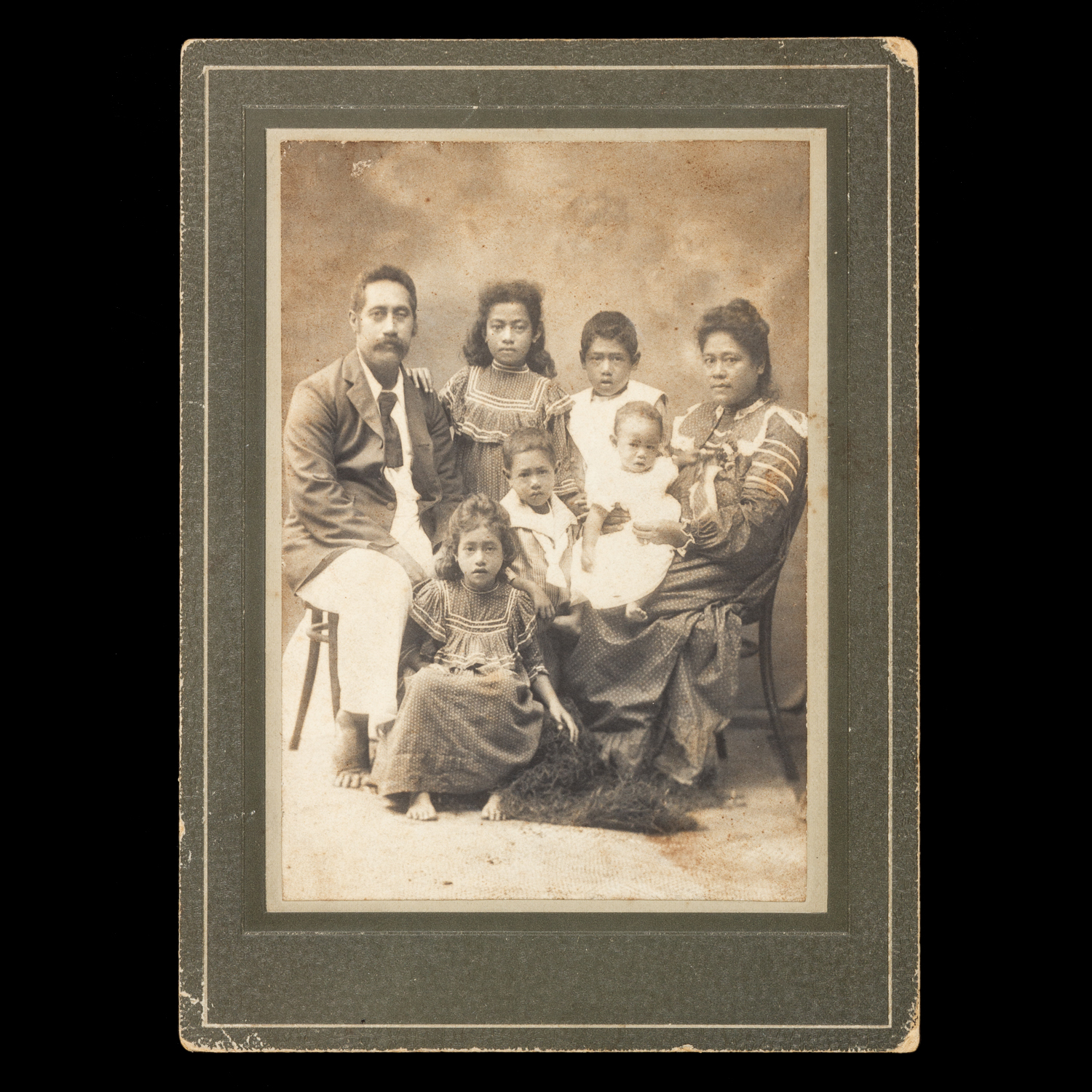 Studio portrait of Samoan London Missionary Society pastor and tutor ...