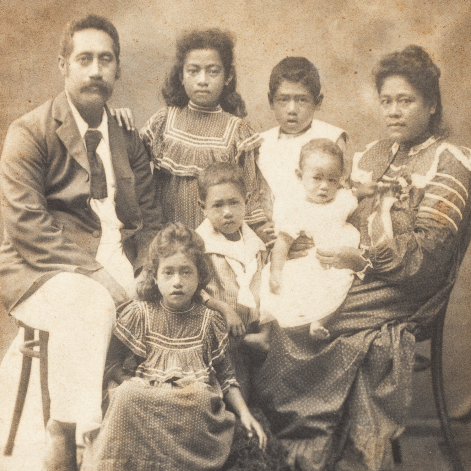 Studio portrait of Samoan London Missionary Society pastor and tutor ...