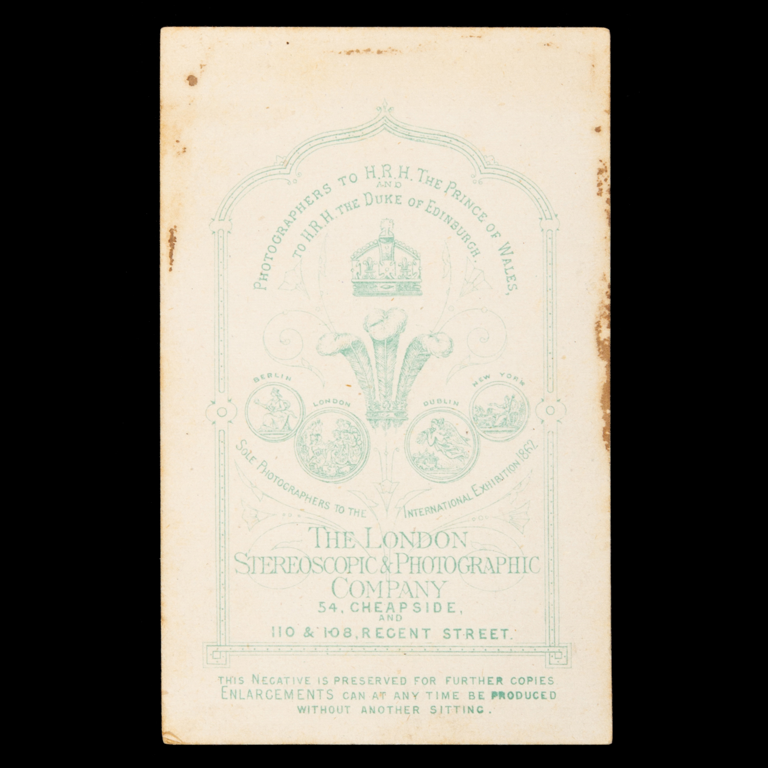 Carte de visite commemorating Captain Edward Knowles and the emigrant ...