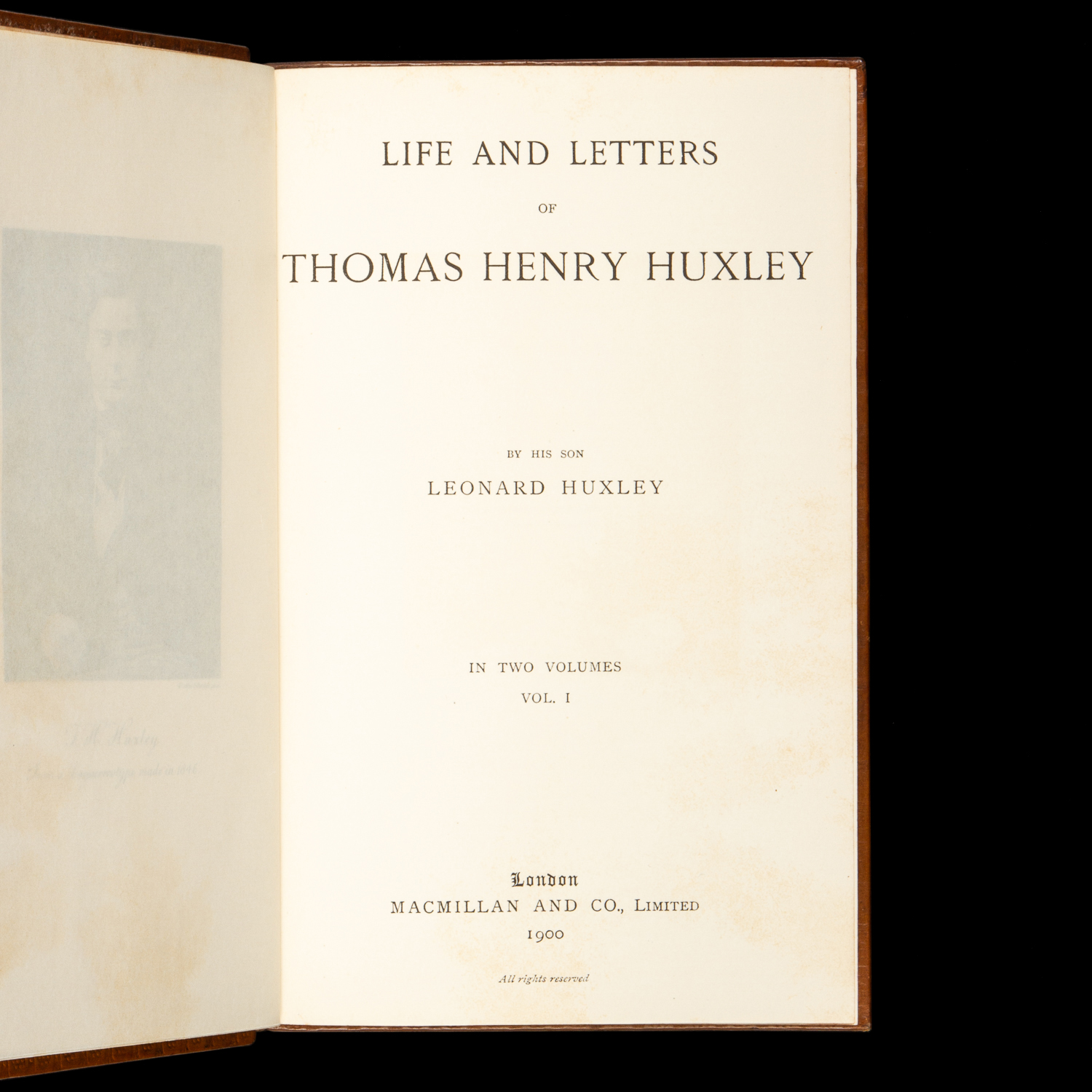 Life and letters of Thomas Henry Huxley - Douglas Stewart Fine Books