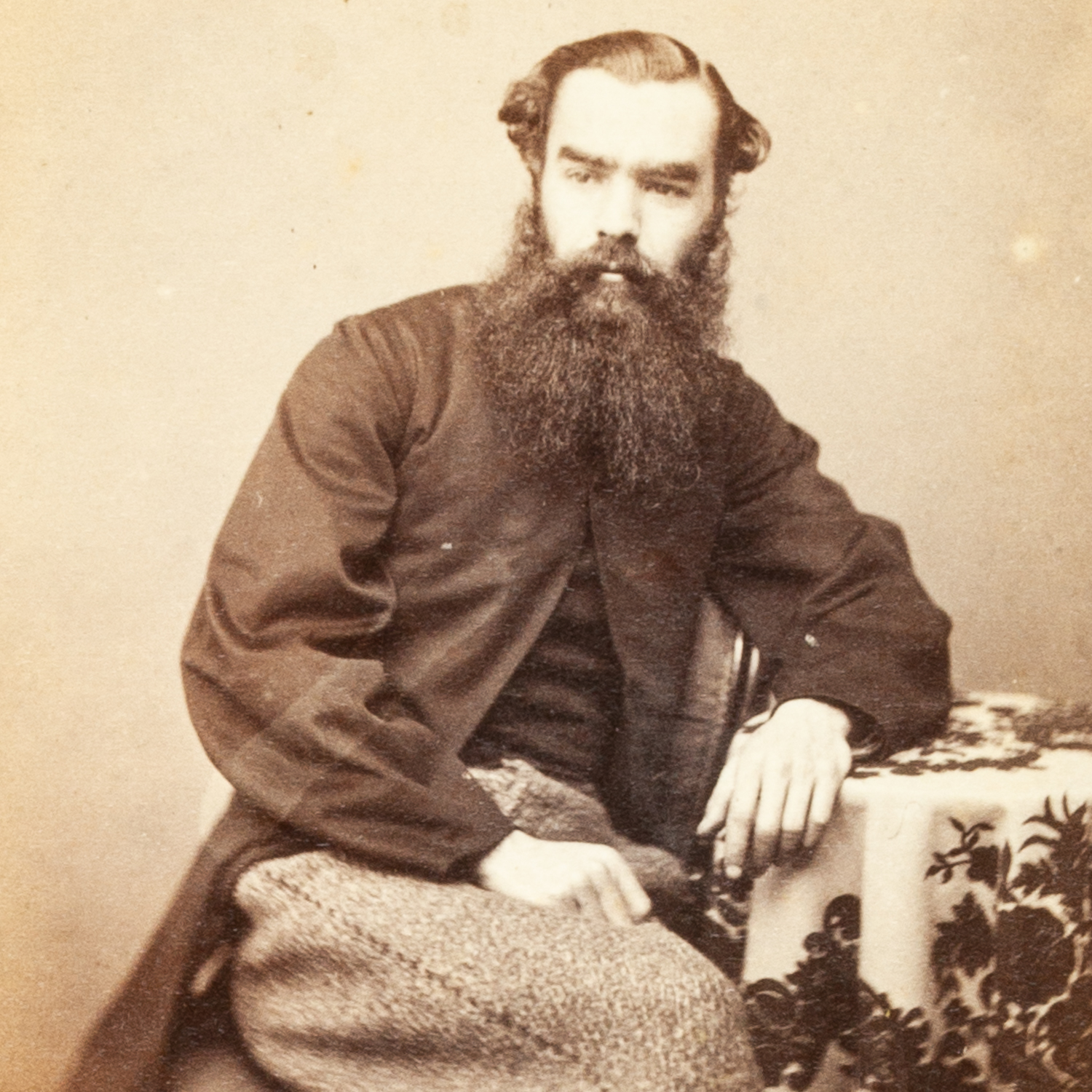 Portrait of a bearded gentleman seated at a table. Melbourne, mid 1860s ...