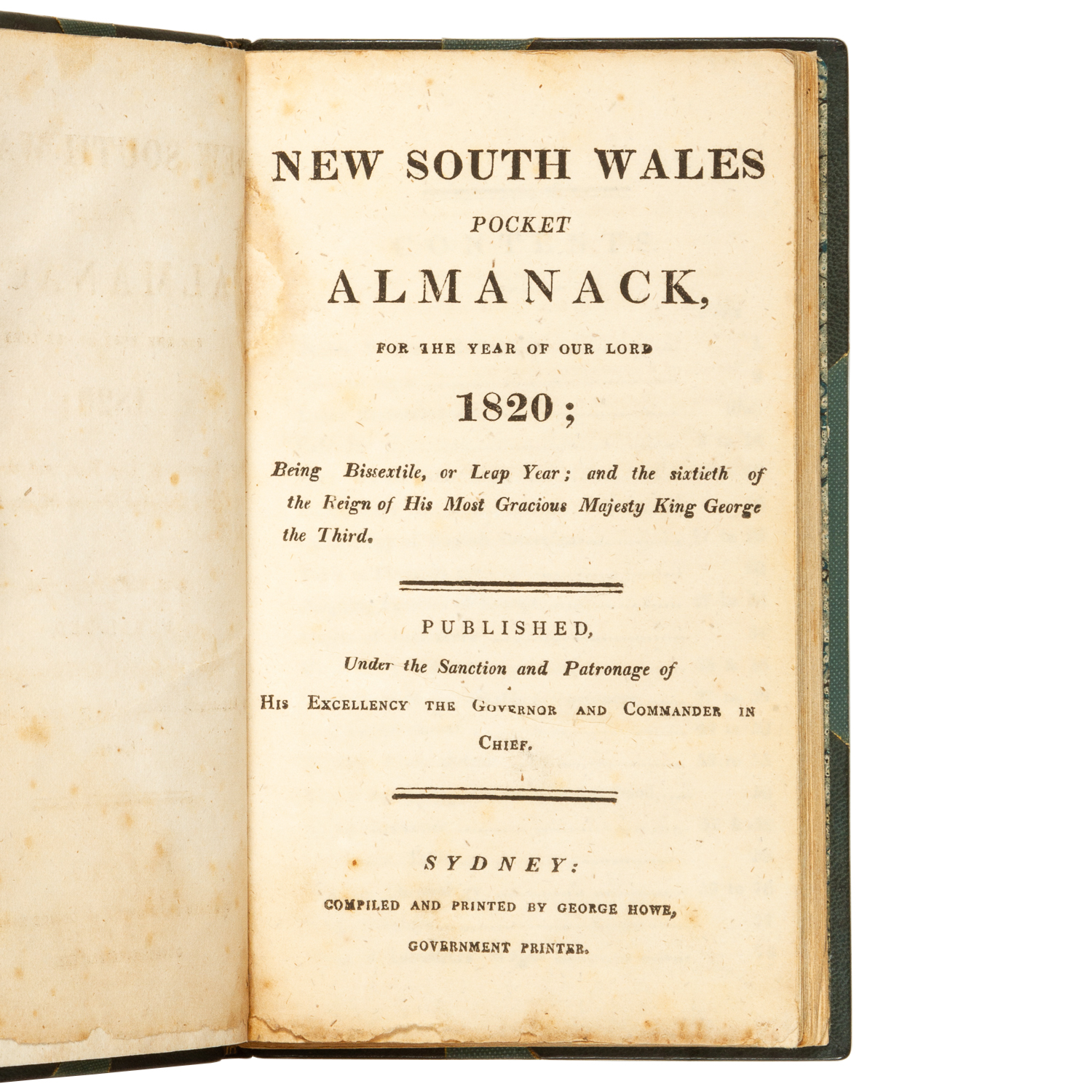 New South Wales Pocket Almanack, for the Year of Our Lord 1820 ...