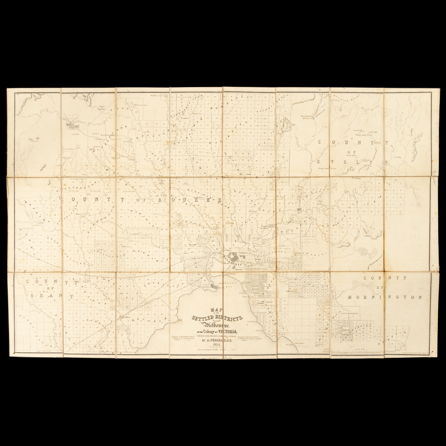 Map of the settled districts around Melbourne in the Colony of Victoria ...